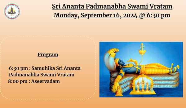 Sri Ananta Padmanabha Swami Vratam – SVS Temple